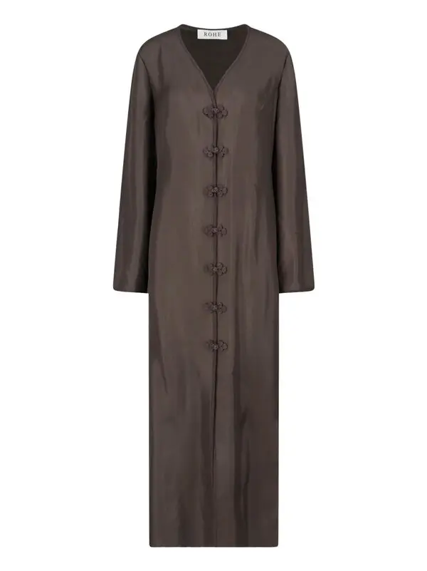 RÓHE Maxi Dress With Pankou Closure - Brown