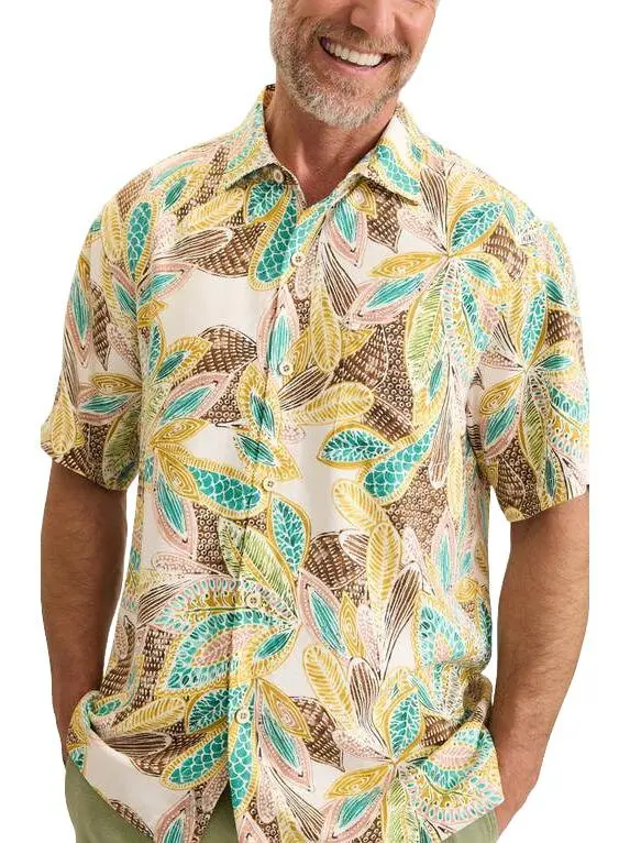 Tommy Bahama Fuego Tropics Short Sleeve Silk Button-up Shirt - Coconut