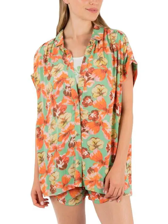Hurley Floral Button-up Shirt - Ginko Green