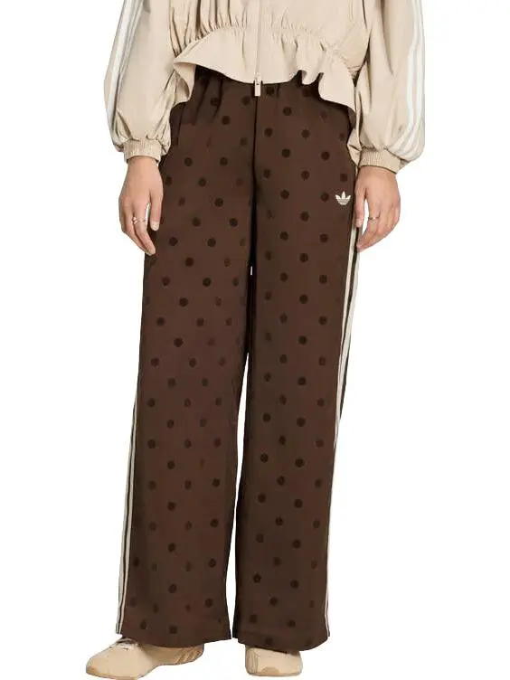 ADIDAS ORIGINALS Firebird Polka Dot Wide Leg Track Pants - Auburn