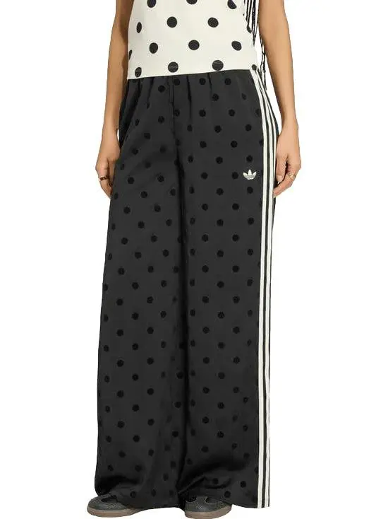 ADIDAS ORIGINALS Firebird Polka Dot Wide Leg Track Pants - Black