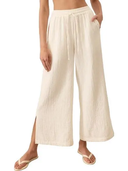 PACT Organic Cotton Coastal Double Gauze Pants - Cream
