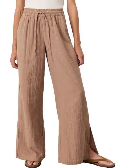 PACT Organic Cotton Coastal Double Gauze Pants - Driftwood Brown