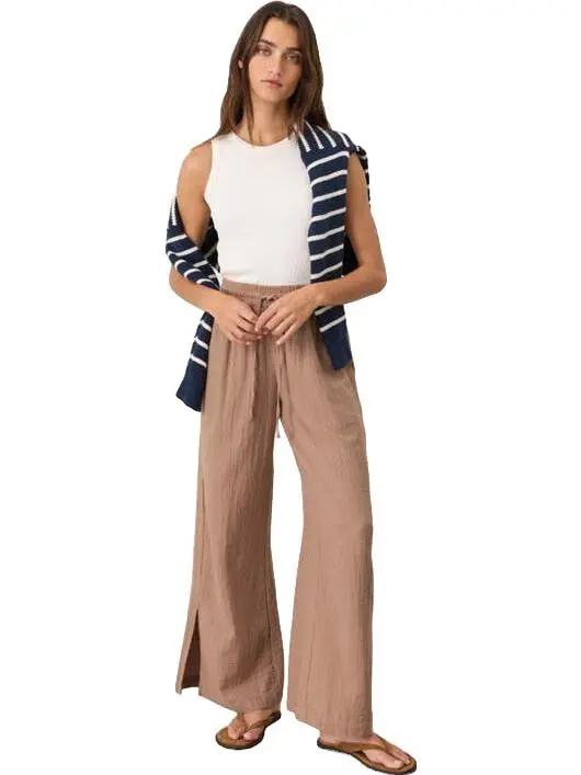 PACT Organic Cotton Coastal Double Gauze Pants - Driftwood Brown