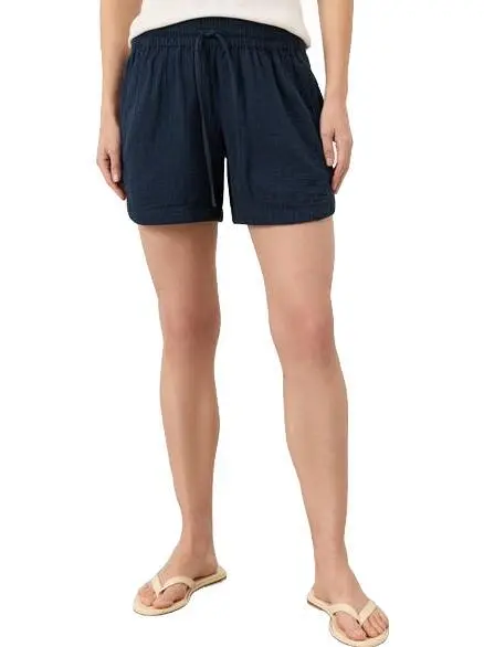 PACT Organic Cotton Coastal Double Gauze Shorts - Navy