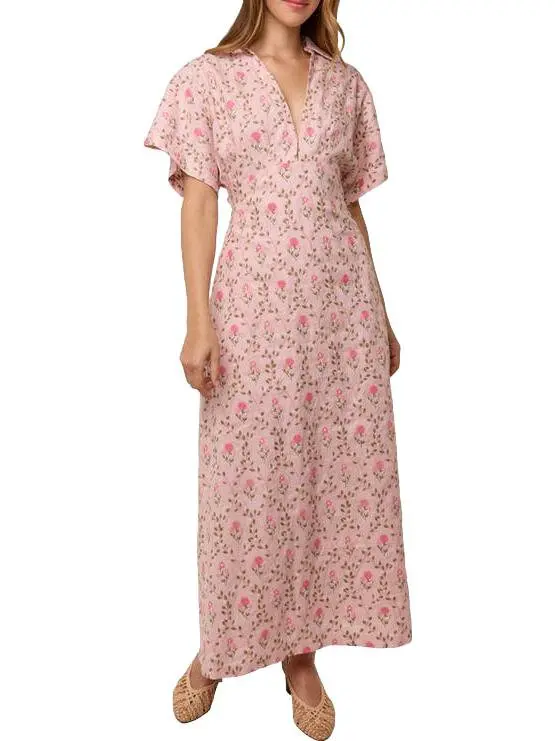 PALM NOOSA Ava Embroidered Maxi Dress - Luxembourg Tile