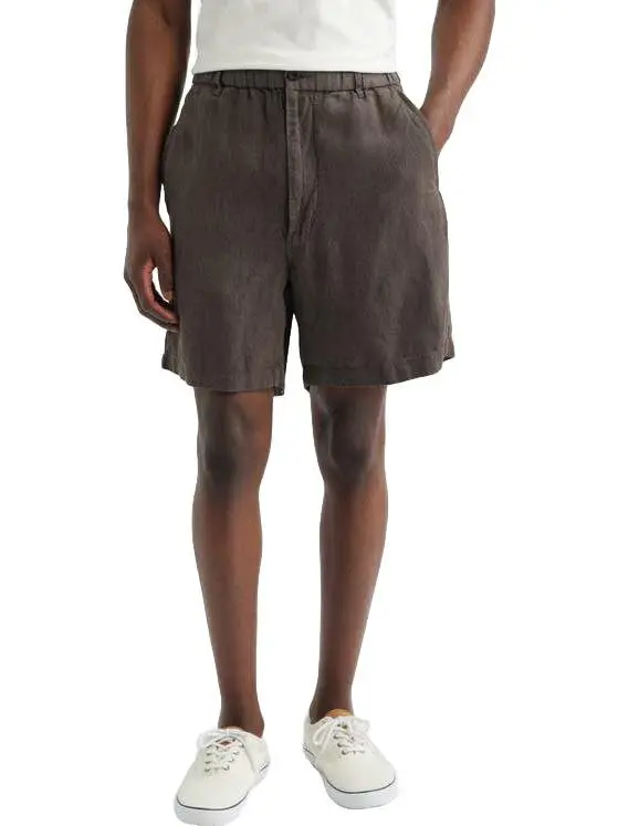 Madewell Pull-on Linen Shorts - Chocolate