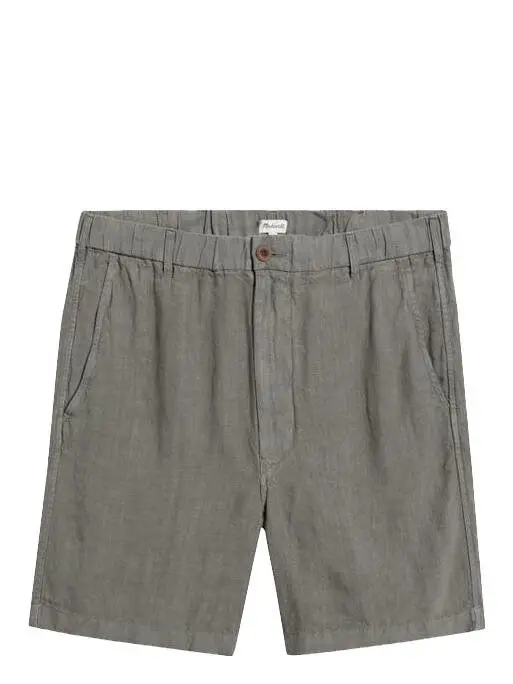 Madewell Pull-on Linen Shorts - Stormy Spruce