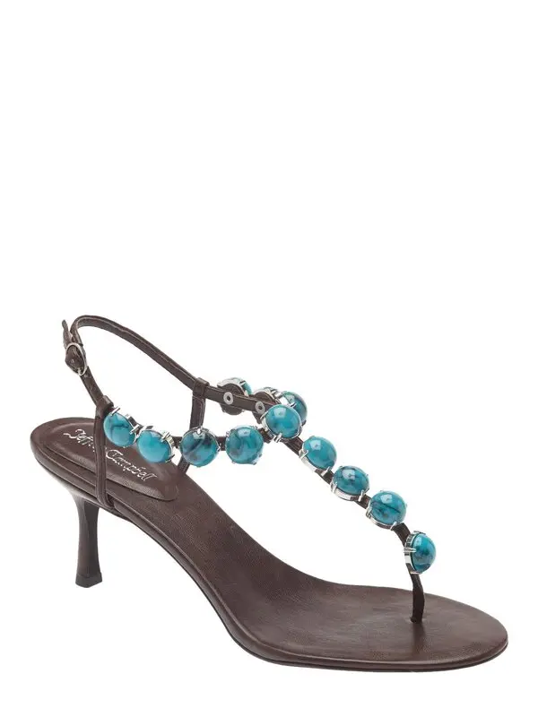 Jeffrey Campbell Embellished Strappy Sandal - Brown Turquoise