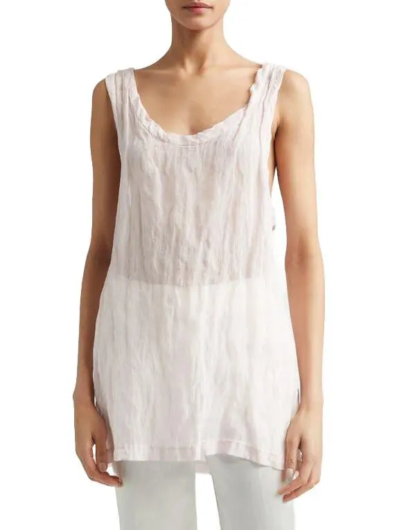 TOTEME Crinkled Cotton Blend Gauze Tank - Bloom