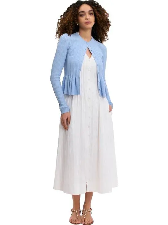 Rebecca Taylor Boucle Knit Cardigan - Azure