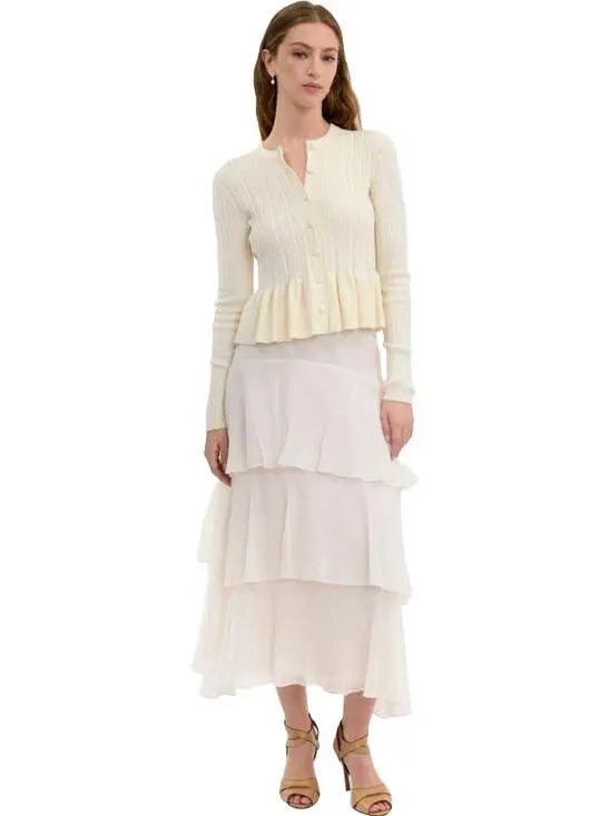 Rebecca Taylor Boucle Knit Cardigan - Ivory