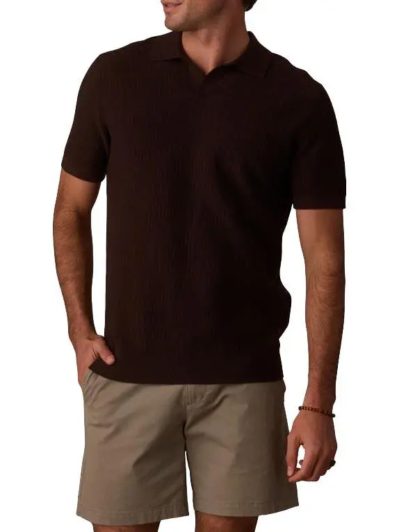 THE NORMAL BRAND Breezeknit Polo - Dark Brown