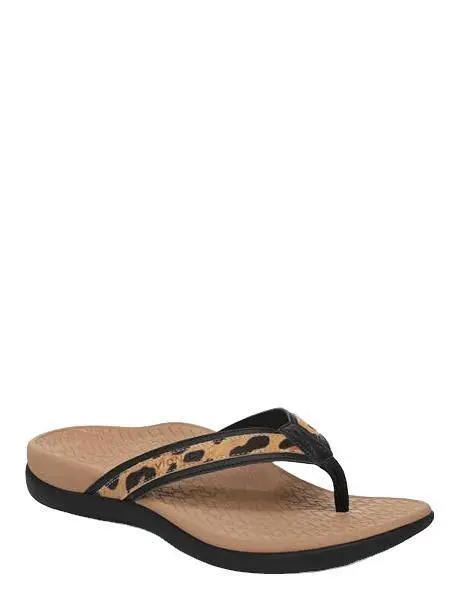 Vionic Tide 2.0 Flip-flop - Black Leopard Suede