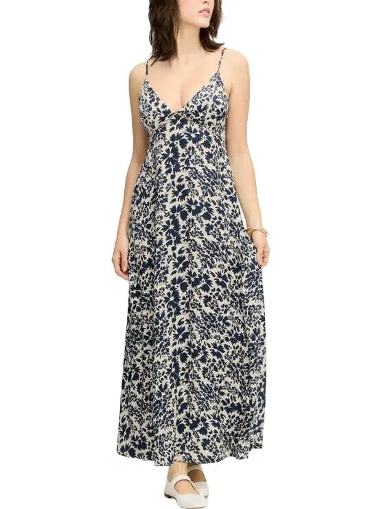 Sam Edelman Floral Print Maxi Slipdress - Almond Untamed Garden