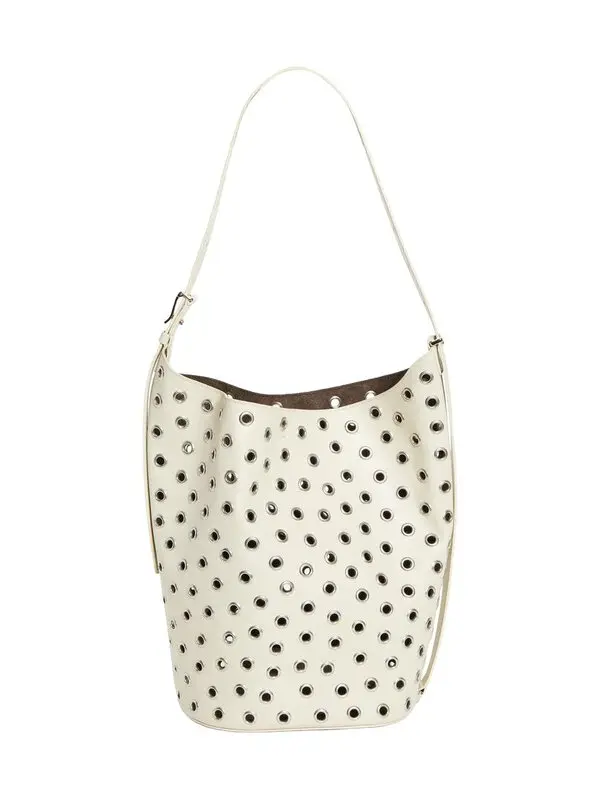 Proenza Schouler Brant Grommet Leather Bucket Bag - Ecru