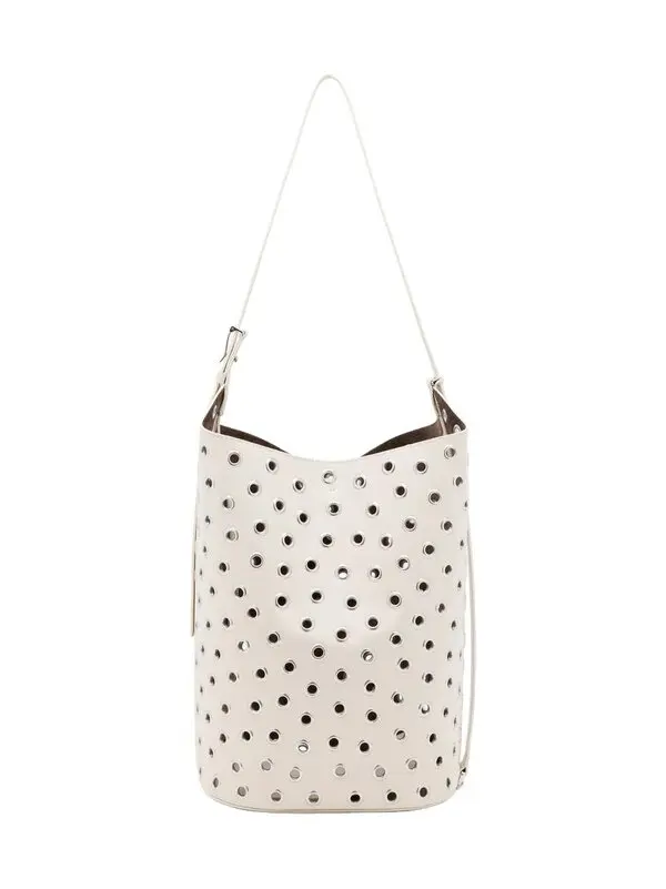 Proenza Schouler Brant Grommet Leather Bucket Bag - Ecru