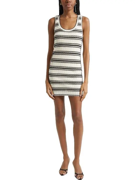Ramy Brook Nylah Stripe Knit Tank Dress - Black Stripe
