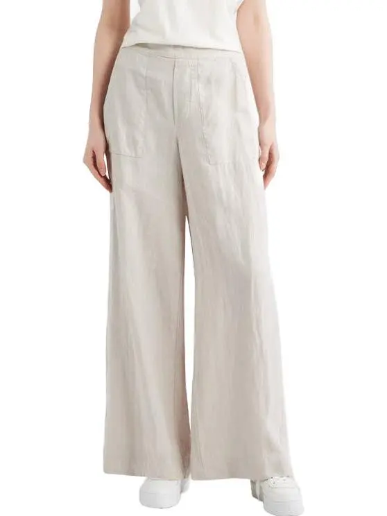 Frank & Eileen Madeline Linen Wide-leg Pants - Sand
