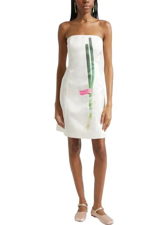 Sandy Liang Negi Scallion Printed Dress - Champagne
