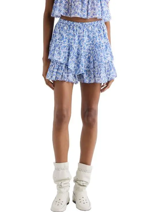Isabel Marant Jocadia Ruffle Cotton Skort - Blue