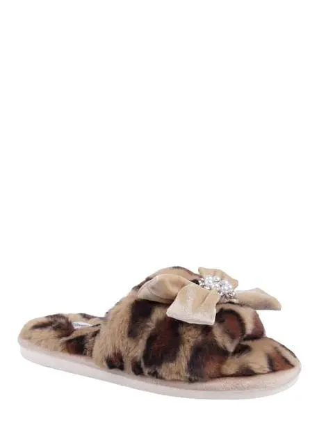 CANDIE'S Faux Fur Slide Slipper - Leopard