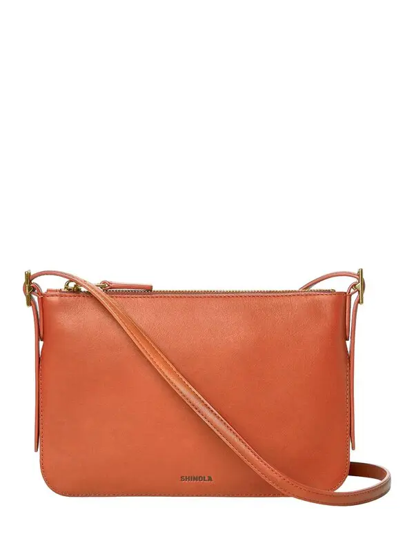 Shinola Small Bixby Accordion Leather Crossbody Bag - Rust