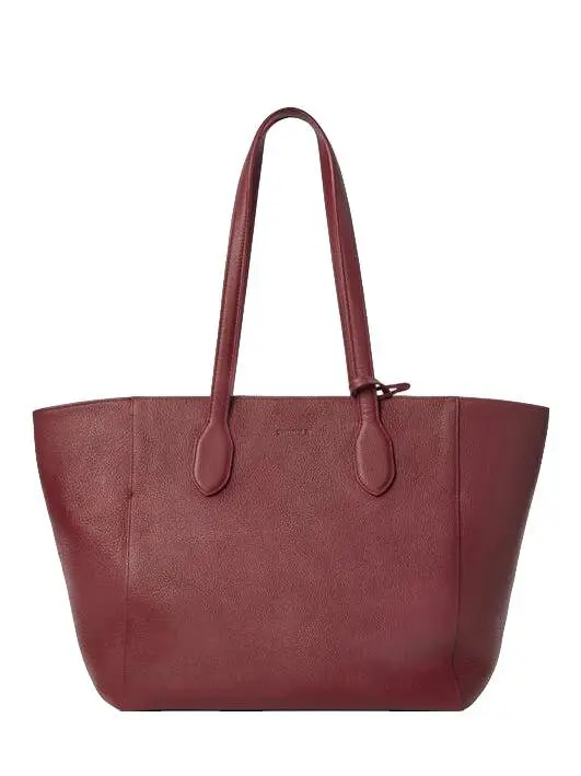 Shinola Runabout Pebble Leather Tote - Ruby