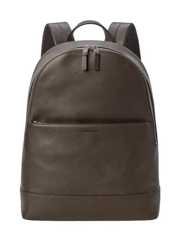 Shinola Canfield Pebble Leather Backpack - Espresso