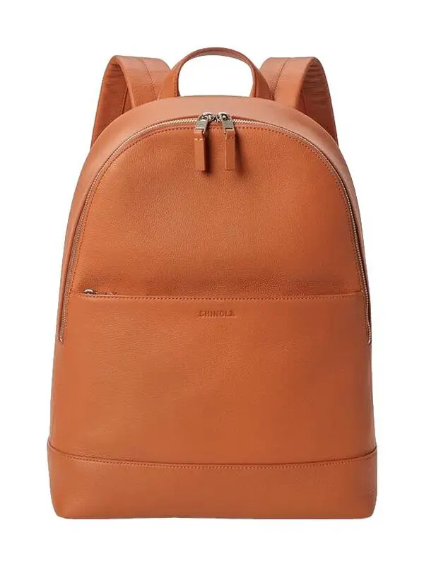 Shinola Canfield Pebble Leather Backpack - Rust