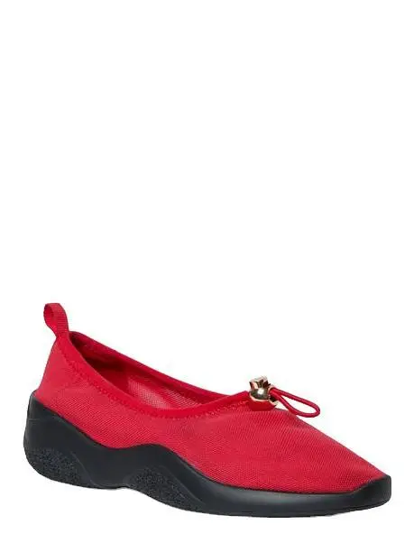 LOEFFLER RANDALL Raina Stretch Knit Flat - Red/black