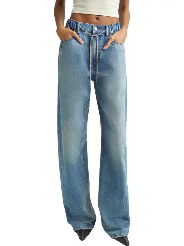 DENIM X ALEXANDER WANG Balloon Leg Jeans - Tinted Medium Indigo