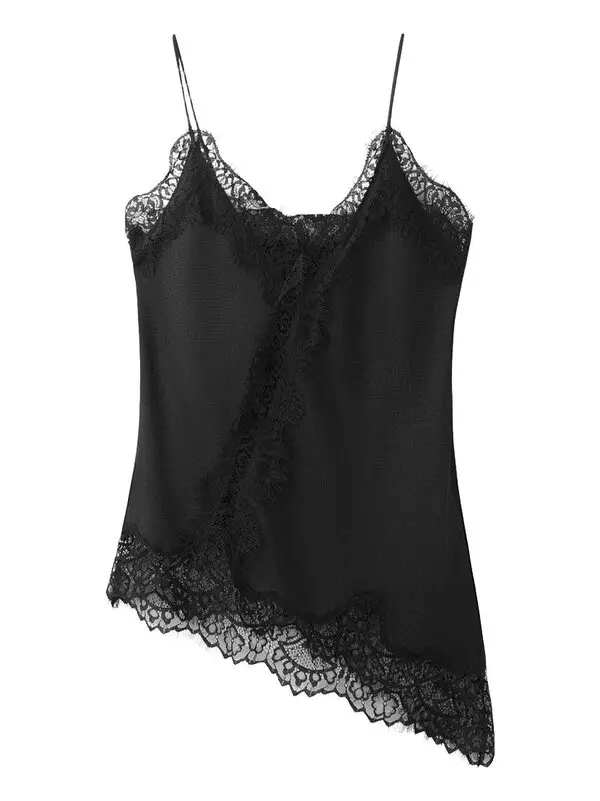 Mango Tinta Lace Camisole - Black