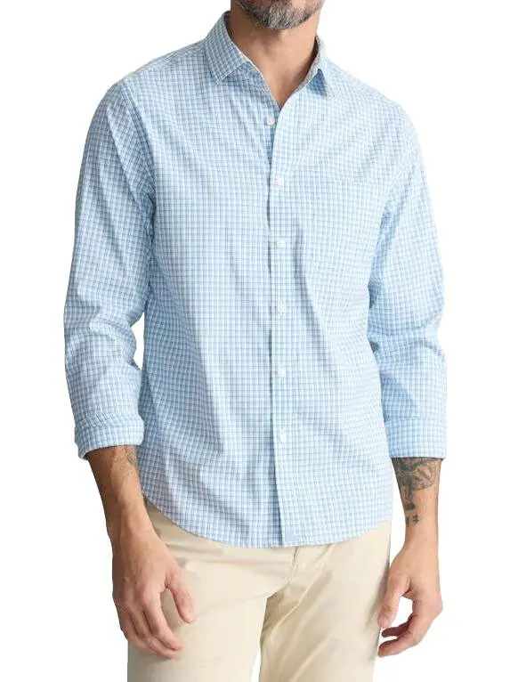 UNTUCKIT Tattersall Check Wrinkle Free Cotton Button-up Shirt - Blue Green