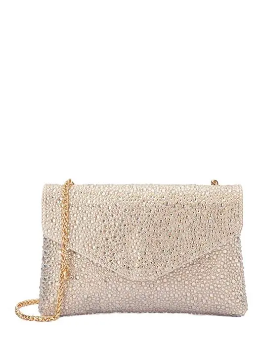 OLGA BERG Hattie Crystal Shoulder Bag - Champagne