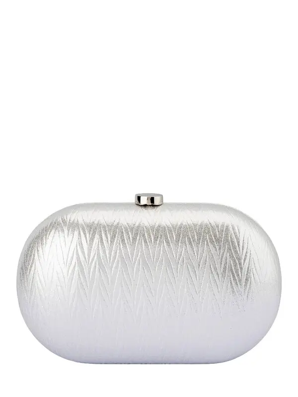 OLGA BERG Izza Oval Frame Clutch - Silver