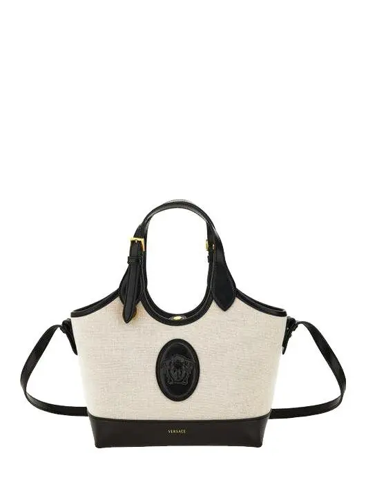Versace La Medusa Small Tote - Beige Black-gold 82