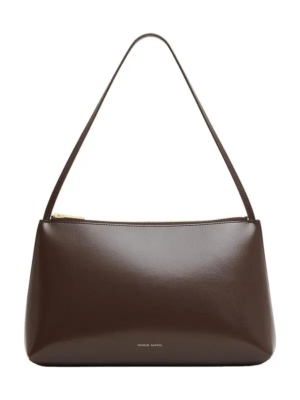 MANSUR GAVRIEL Large Gaia Leather Shoulder Bag - Chocolate/warm Grey