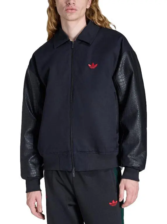 Adidas Mixed Media Bomber Jacket - Black//