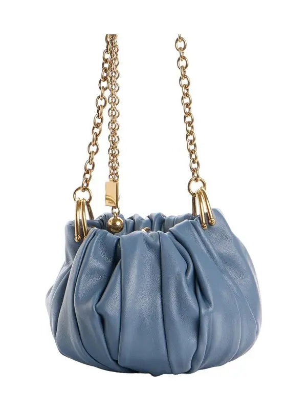 Chloé Pleated Crossbody Bag - Ashes Blue
