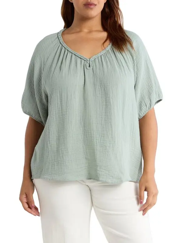 BEACHLUNCHLOUNGE Xyla Cotton Gauze Top - New Sage