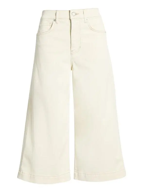 Veronica Beard Marlowe High-waist Culotte Jeans - Ecru