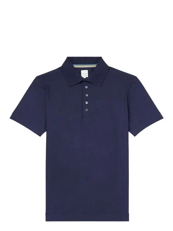 Paul Smith Striped Cotton-jersey Polo Shirt - Blue