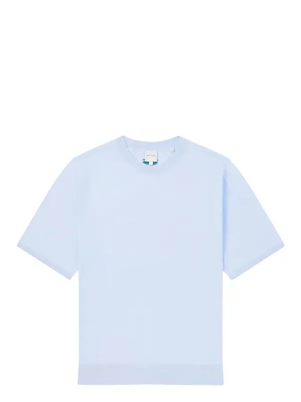 Paul Smith Knitted Cotton T-shirt - Blue