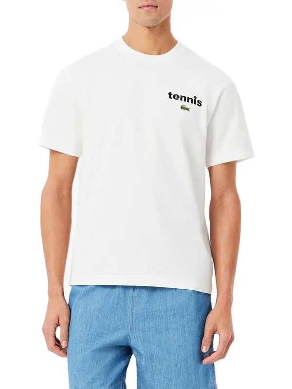 Lacoste Classic Fit Turtle Graphic T-shirt - Flour
