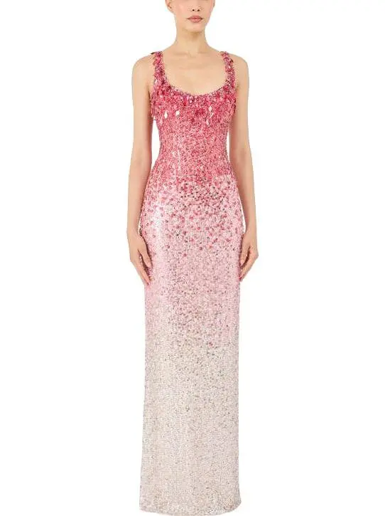 Jenny Packham Decora Sequin-embellished Maxi Gown - Illusion