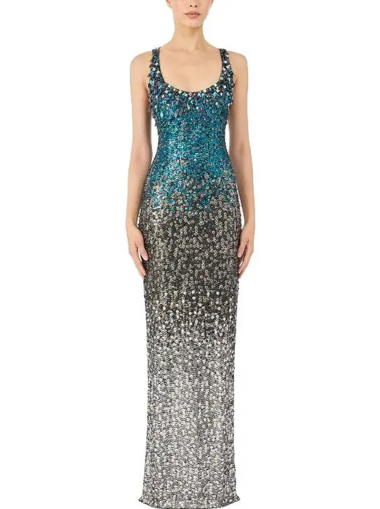Jenny Packham Decora Sequin-embellished Maxi Gown - Liquorice