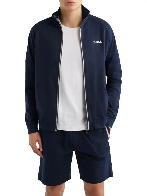 BOSS Cotton Track Jacket - Dark Blue