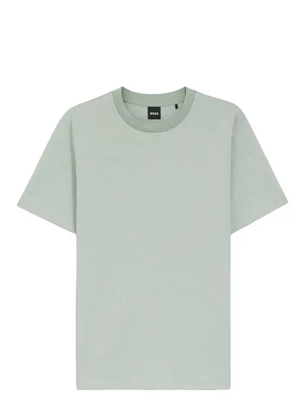 BOSS Thompson Cotton Piqué Crewneck T-shirt - Open Green