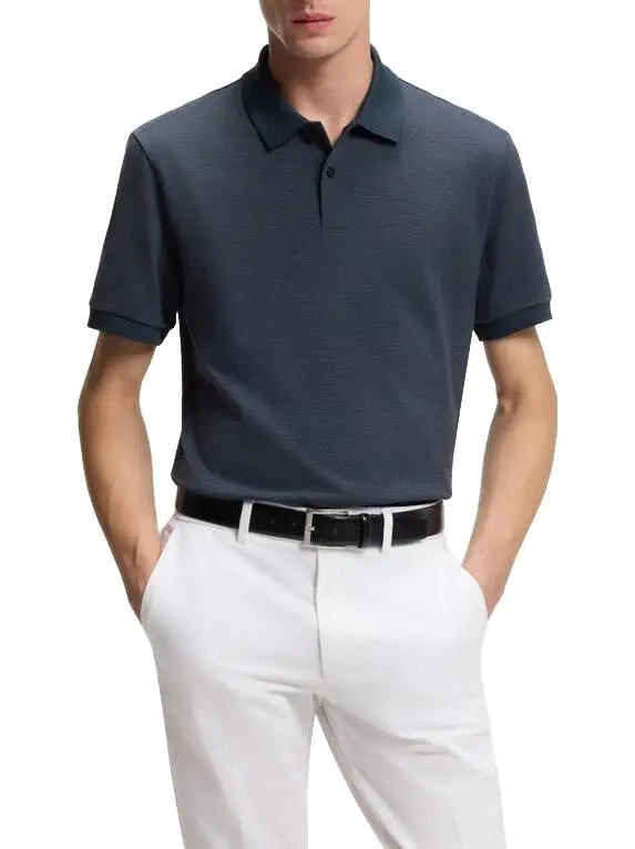 BOSS Parlay Cotton Piqué Polo - Dark Blue
